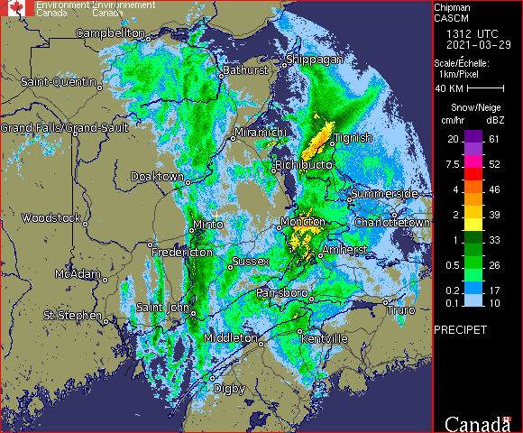 Chipman, New Brunswick (Fredericton) Radar :: MarineWeather.net